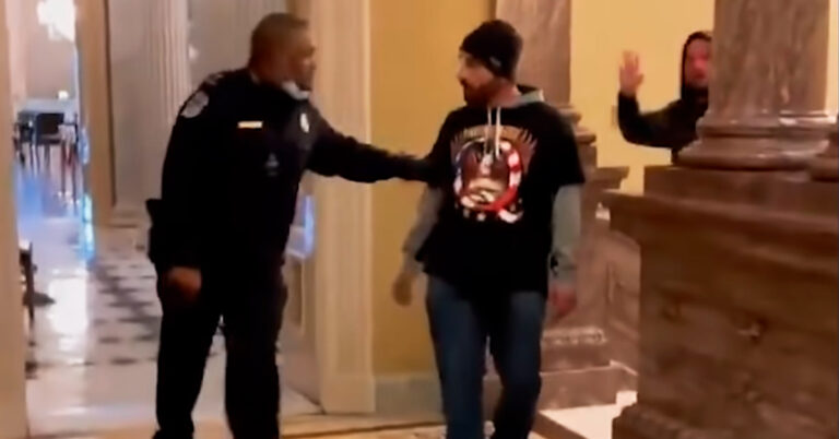 Capitol Police Officer Led Mob Away From Senate Chamber