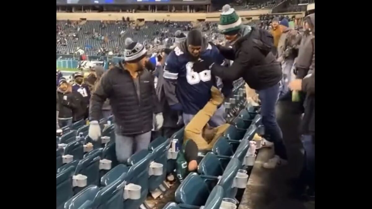 Dallas Cowboys and Philly Eagles Fans Brawl in the Stands