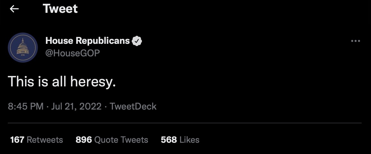 House GOP Deletes Tweets Calling Hearing 'Heresy'