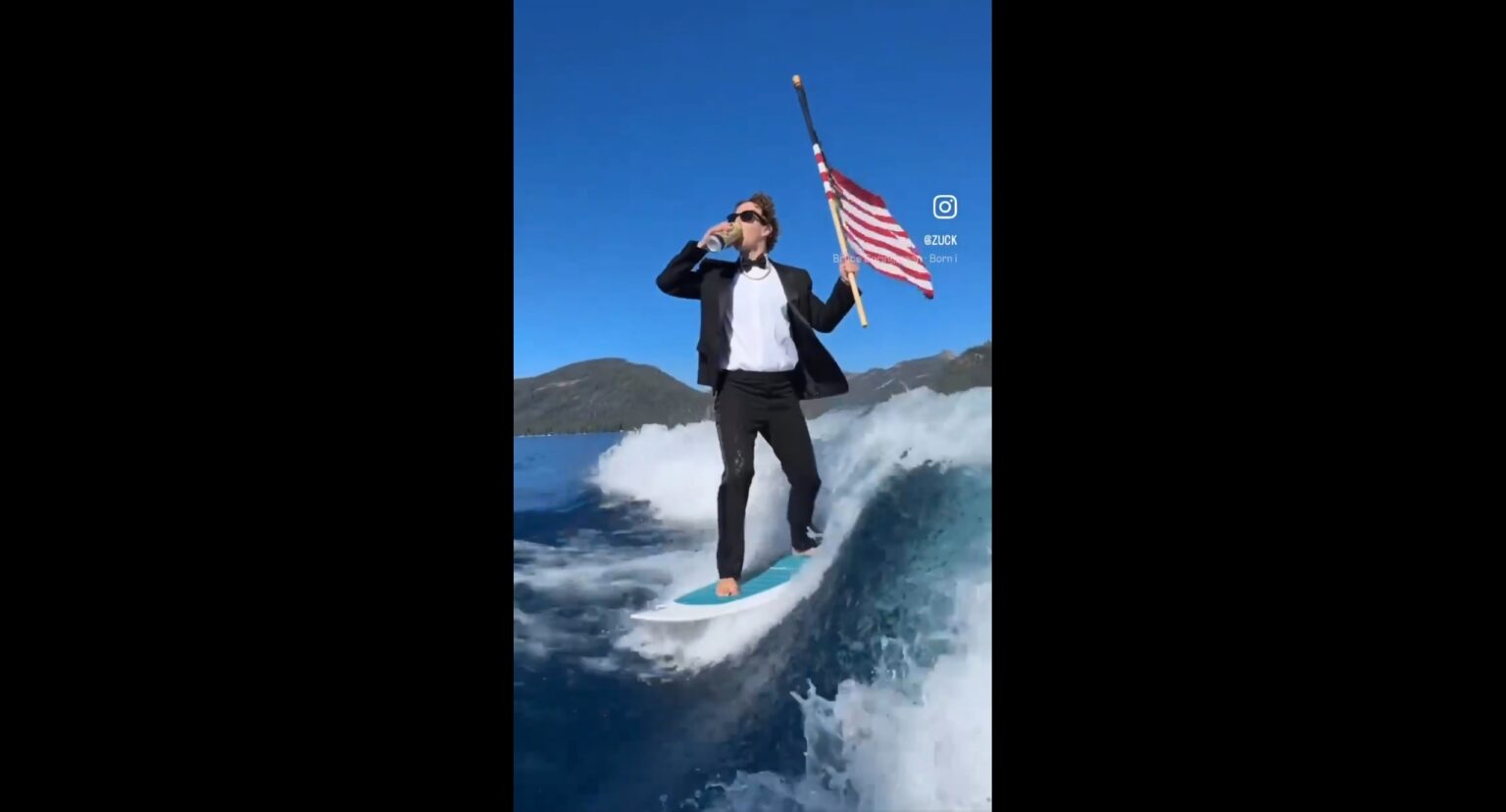 Mark Zuckerberg Celebrates 4th Of July While Surfing