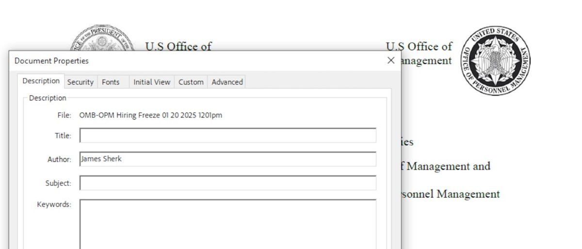 Agency Scrubs Memo Metadata Exposing Project 2025 Authors