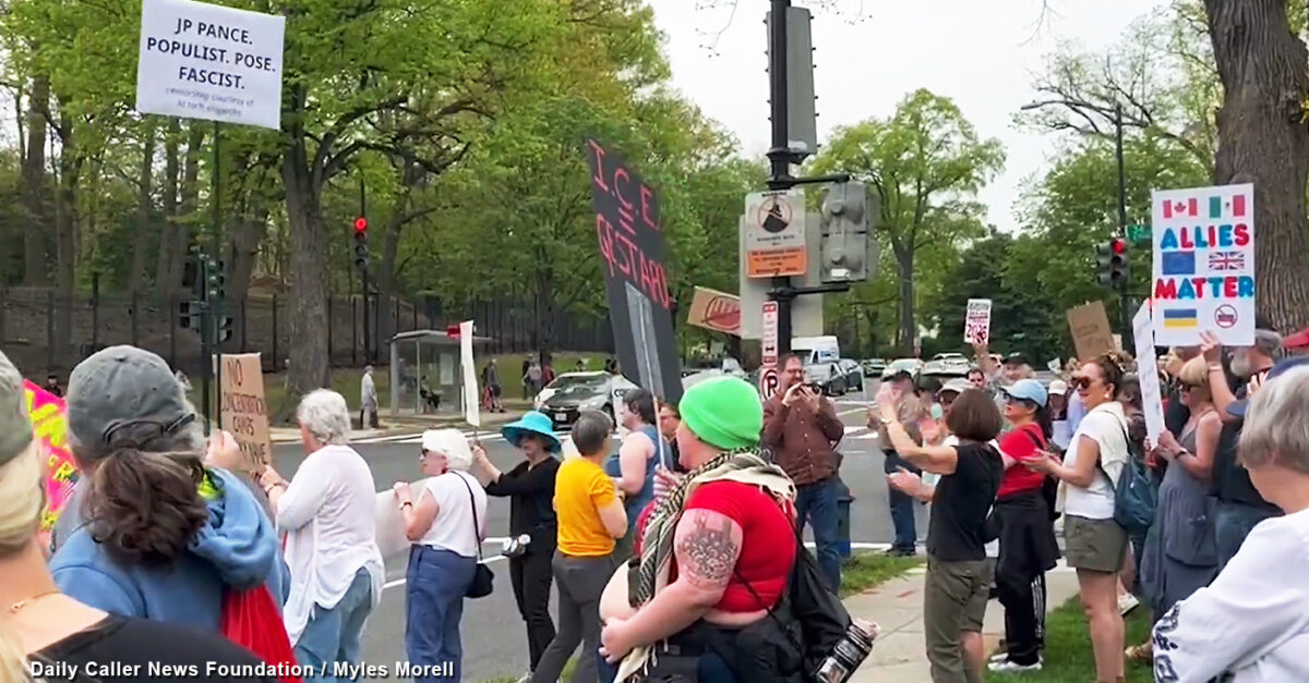 Protestors Amass Outside JD Vance's DC Home