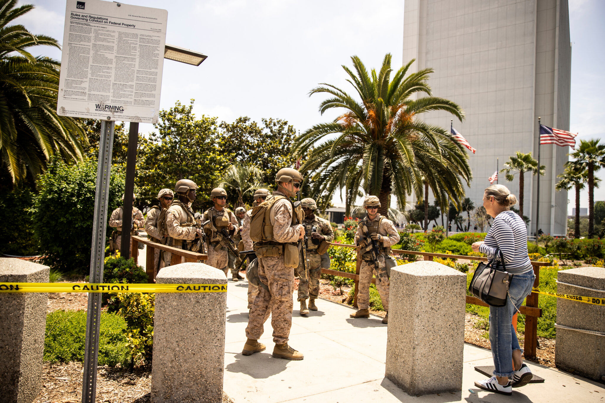 U.S. Marines Detain Civilian in Los Angeles