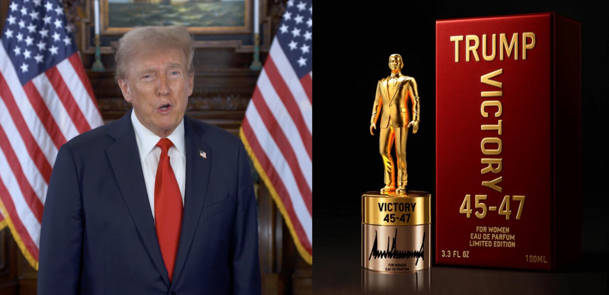 Trump Promotes Fragrance With Gold Statue of Him On Bottle