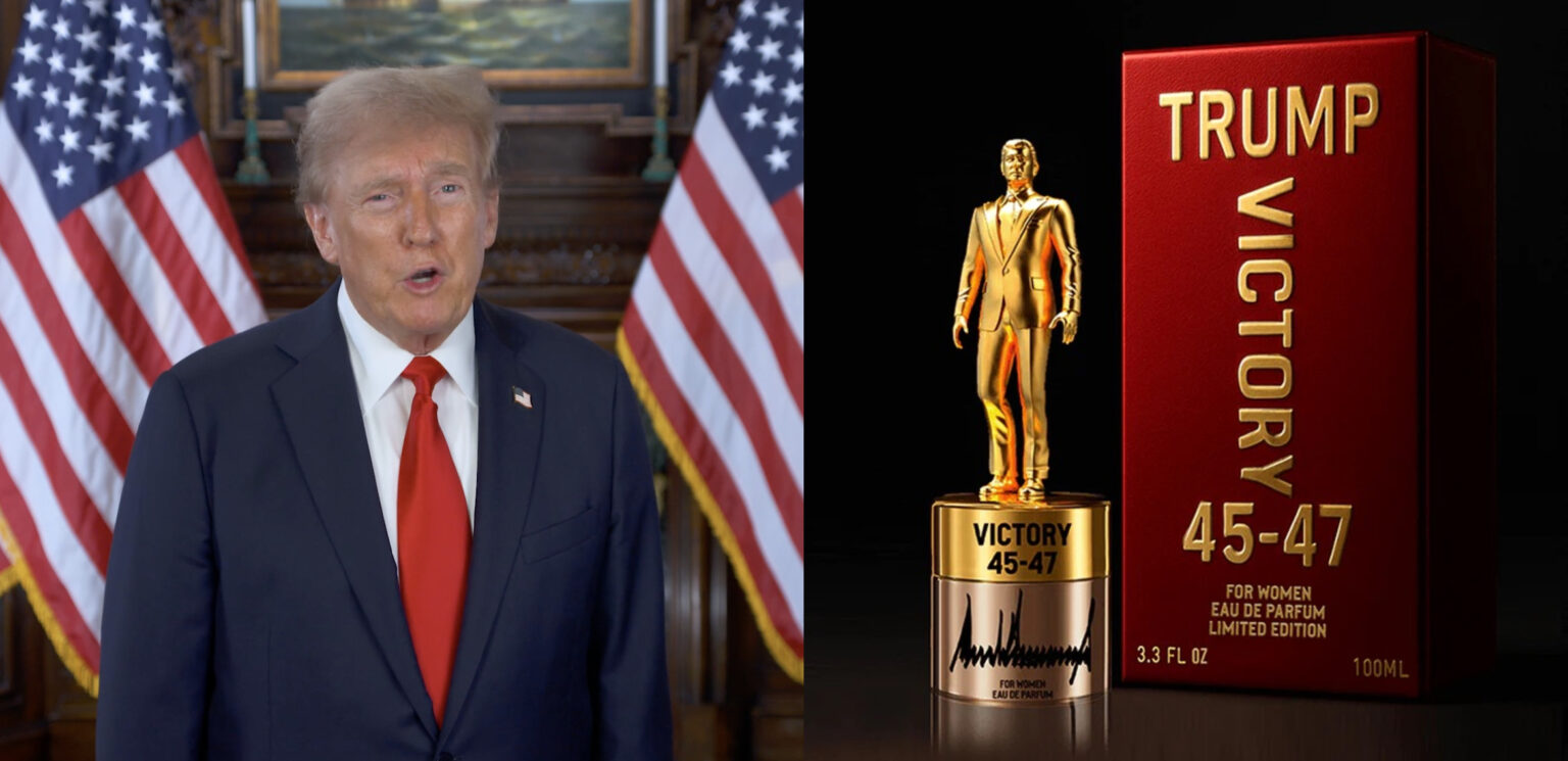 Trump Promotes Fragrance With Gold Statue of Him On Bottle