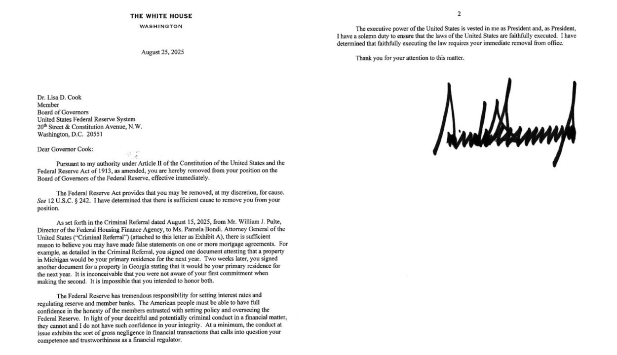 MSNBC Guest Rips Up Trump's Letter Firing Lisa Cook On Air