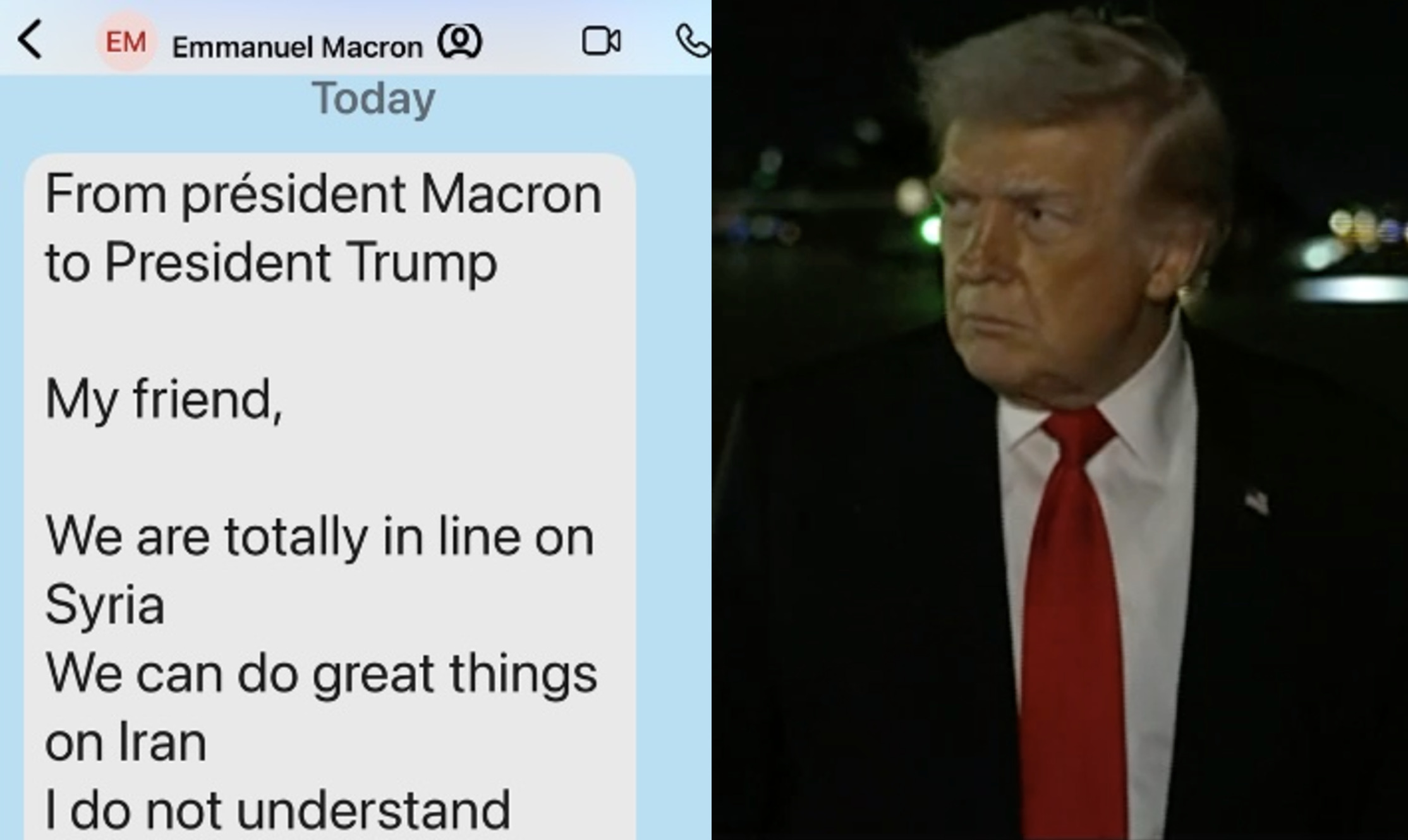Trump Posts Private Message From French President Macron